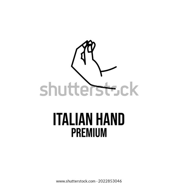Italian Pinecone Hand Gesture Line Logo Stock Vector (Royalty Free ...