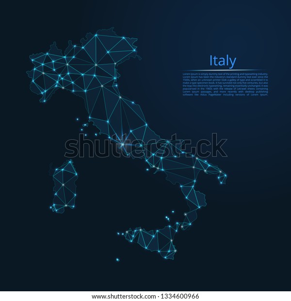 Italian Republic Communication Network Map Vector Stock Vector (Royalty ...