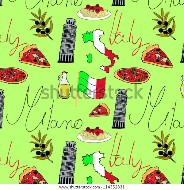 Italian Seamless Stock Vector (Royalty Free) 114352831 | Shutterstock