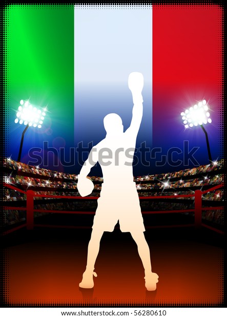 Italy Boxing On Stadium Background Original: เวกเตอร์สต็อก (ปลอดค่า ...
