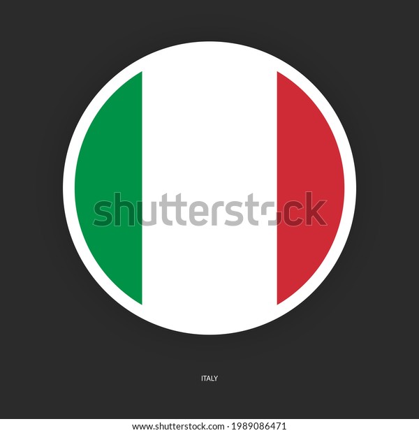 Italy Circle Flag Icon White Border Stock Vector (Royalty Free ...