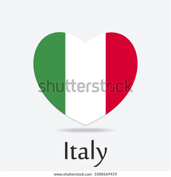 Italy Flag Heart Shape Stock Vector (Royalty Free) 1088669459 ...