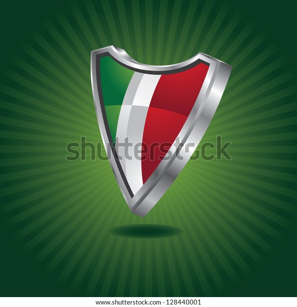 Italy Flag Shield Emblem Eps 8 Stock Vector (Royalty Free) 128440001 ...