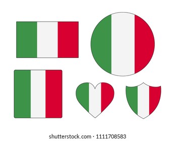 Variation Set Italian Flag Border Stock Vector (Royalty Free) 1836888847