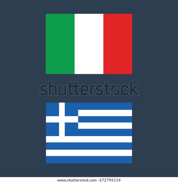Italy Greece Flags Vector Illustration Sign Stock Vector (Royalty Free ...