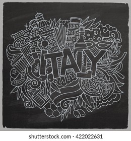 Italy Hand Lettering Doodles Elements Background Stock Vector (Royalty ...