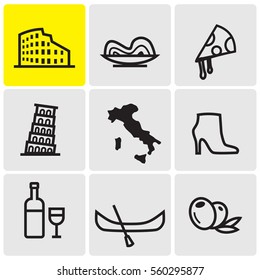 Italy Line Icons Stock Vector (Royalty Free) 560295877 | Shutterstock