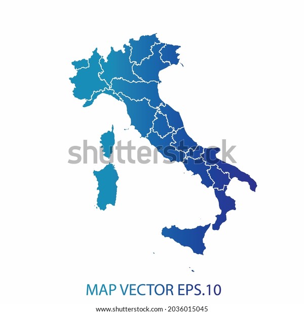 Italy Map Blue Gradient Color Infographic Stock Vector (Royalty Free ...