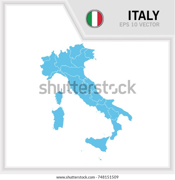 Italy Map Flag White Background Stock Vector (Royalty Free) 748151509
