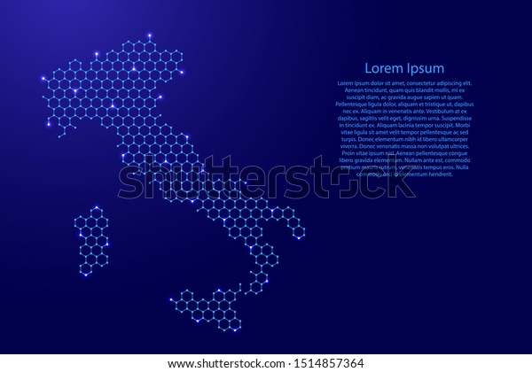 Italy Map Futuristic Hexagonal Shapes Lines Stock Vector (Royalty Free ...