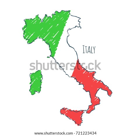 Italy Map Hand Drawn Sketch Vector Stock Vector (Royalty Free ...