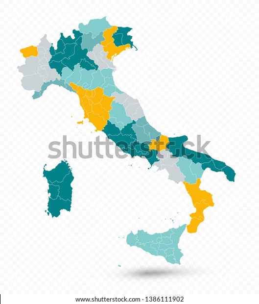 Italy Map Isolated On Transparent Background Stock Vector (Royalty Free ...