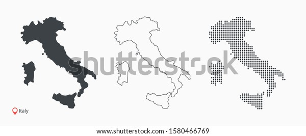 Italy Map Vector Template Isolated Stock Vector (Royalty Free ...
