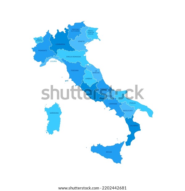 Italy Regions Map Editable Outline Vector: เวกเตอร์สต็อก (ปลอดค่า ...