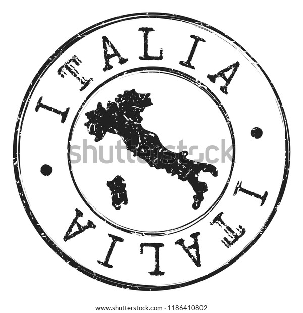 Italy Stamp Silhouette Map Postal Passport Stock Vector (Royalty Free ...