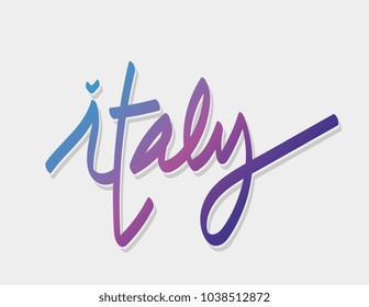 Italy Vector Lettering Stock Vector (Royalty Free) 1038512872 ...