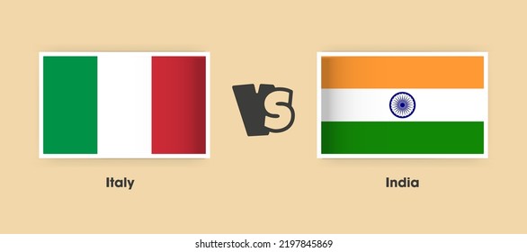 Italy Vs India Flags Placed Side Stock Vector (Royalty Free) 2197845869 ...