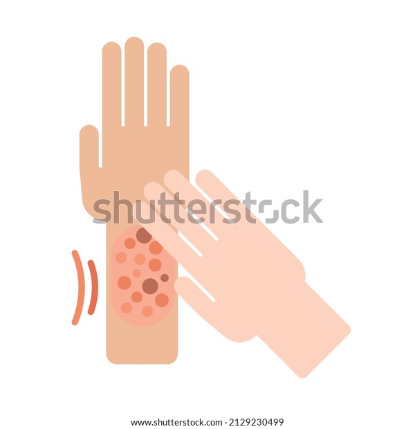 Juckreiz-Symbol Clipkunst-Cartoon-Illustration. Vektorzeichen für ...