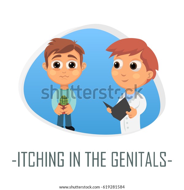 Itching Genitals Medical Concept Vector Illustration Stock Vector ...