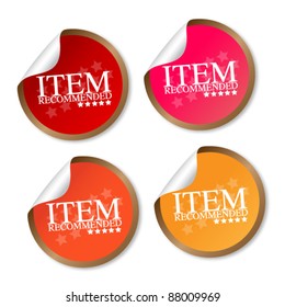Item Recommended Stickers Stock Vector (Royalty Free) 88009969 ...