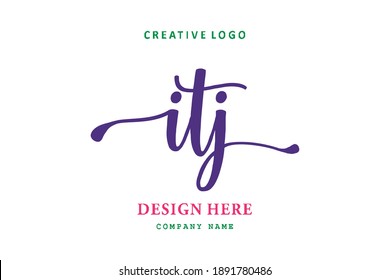 Itj Lettering Logo Simple Easy Understand Stock Vector (Royalty Free ...