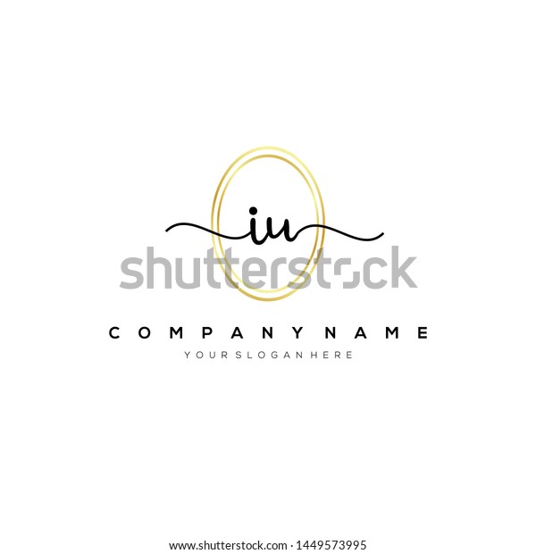 Iu Handwriting Initial Logo Template Vector Stock Vector (Royalty Free ...