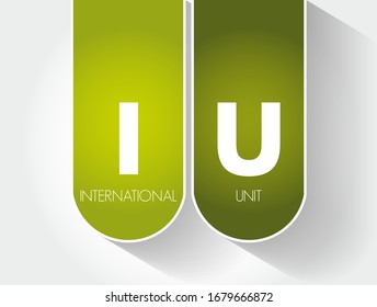 Iu International Unit Amount Substance That Stock Vector (Royalty Free ...