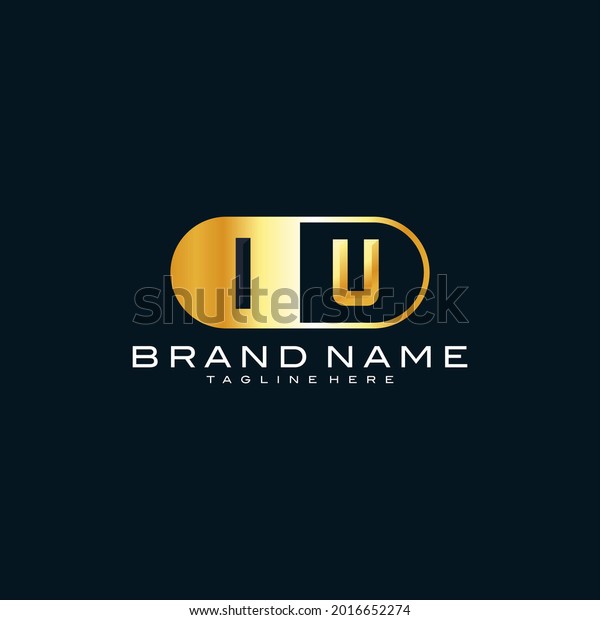 Iu Monogram Logo Oval Golden Metal Stock Vector (Royalty Free ...