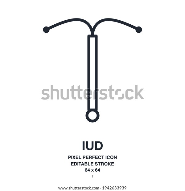 Iud Intrauterine Device Editable Stroke Outline Stock Vector (Royalty ...