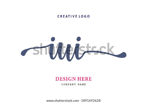 Iui Lettering Logo Simple Easy Understand Stock Vector (Royalty Free ...