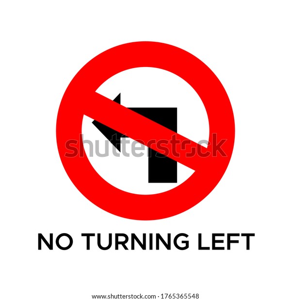 Iustration Vector Graphic No Turning Left: vector de stock (libre de ...