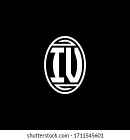 Iv Monogram Logo Isolated On Oval Stock Vector (Royalty Free ...