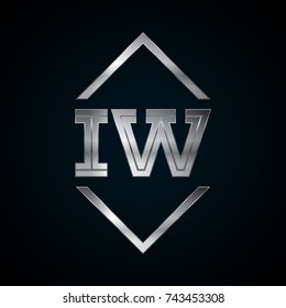 Iw Monogram Metal Logo Silver Logo Stock Vector (Royalty Free ...