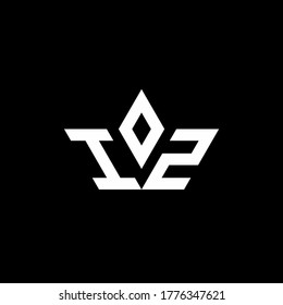Iz Monogram Logo Crown Shape Luxury Stock Vector (Royalty Free) 1776347621