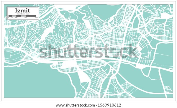 Izmit Turkey City Map Retro Style Stock Vector (Royalty Free ...
