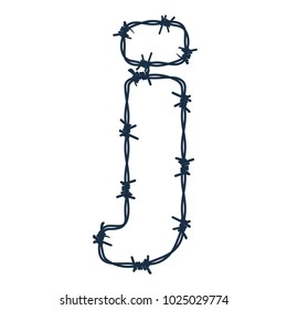 J Barbed Wire Letter Logo Icon Stock Vector (Royalty Free) 1025029774 ...