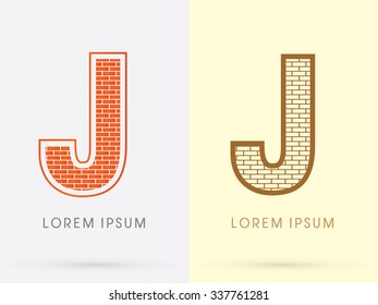 J Brick Construction Font Graphic Design 스톡 벡터(로열티 프리) 337761281 ...