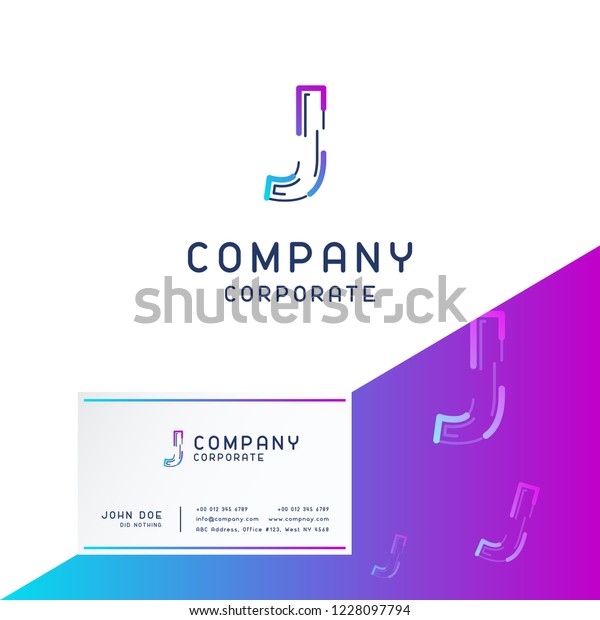 J Company Logo Design Visiting Card: vector de stock (libre de regalías ...