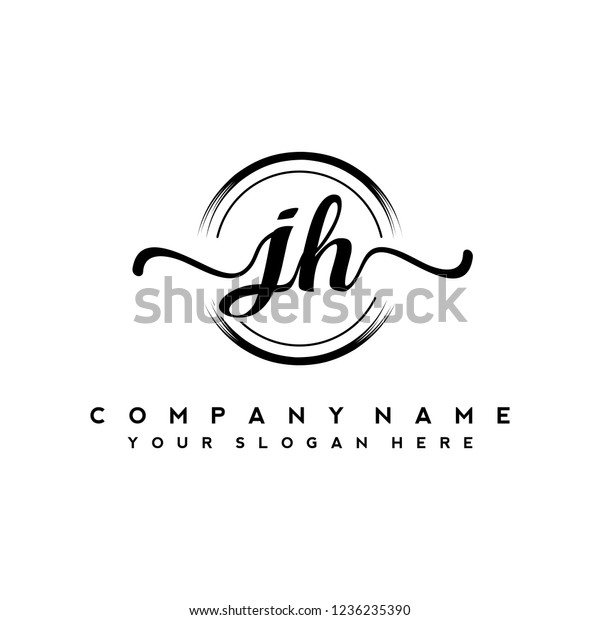 J H Initial Handwriting Logo Vector Stock Vector (Royalty Free ...
