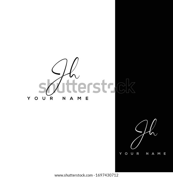 J H Jh Initial Letter Handwriting Stock Vector (Royalty Free) 1697430712