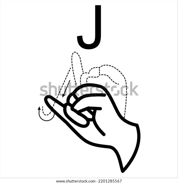 J Hand Sign Deaf Language Hand Stock Vector (Royalty Free) 2201285567 ...