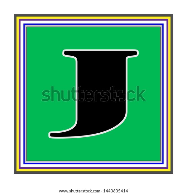 J Lack Letter Green Background Vector Stock Vector (Royalty Free ...