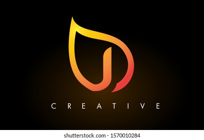 J Leaf Logo Letter Design Golden Stock Vector (Royalty Free) 1570010284 ...