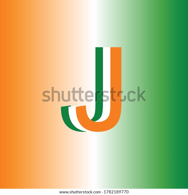 J Letter Indian Flag Design Stock Vector (Royalty Free) 1782189770 ...