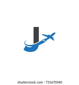 J Letter Logo Airplane Stock Vector (Royalty Free) 731670340