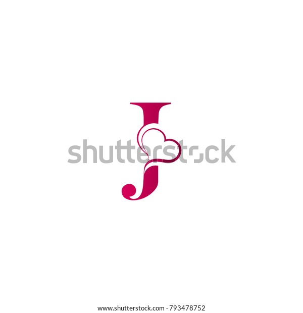 J Letter Logo Heart Icon Valentines Stock Vector (Royalty Free ...