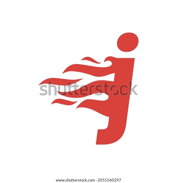 J Letter Lowercase Fire Flame Hot Stock Vector (Royalty Free) 2055560297