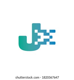 J Letter Pixel Media Technology Logo Stock Vector (Royalty Free ...