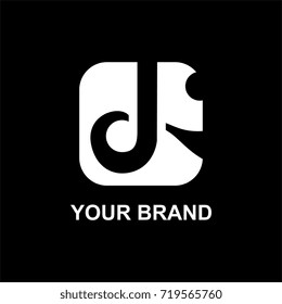 J Logo Face Illustration Black Background Stock Vector (Royalty Free ...