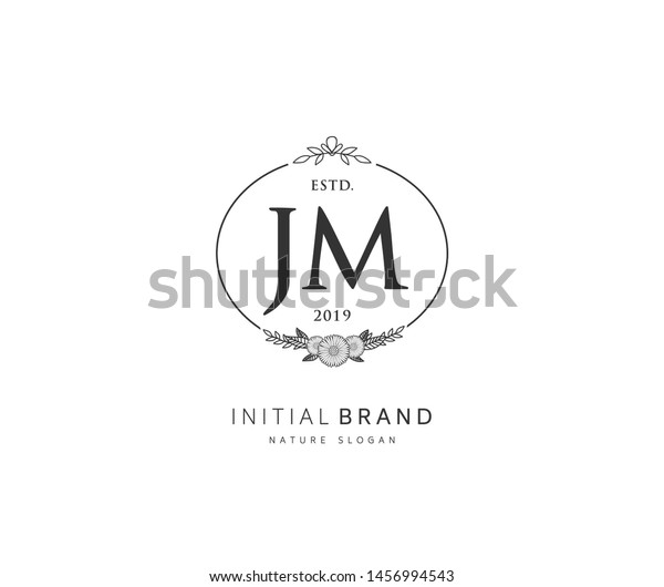 J M Jm Beauty Vector Initial Stock Vector (Royalty Free) 1456994543 ...